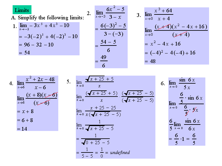 Limits Exam